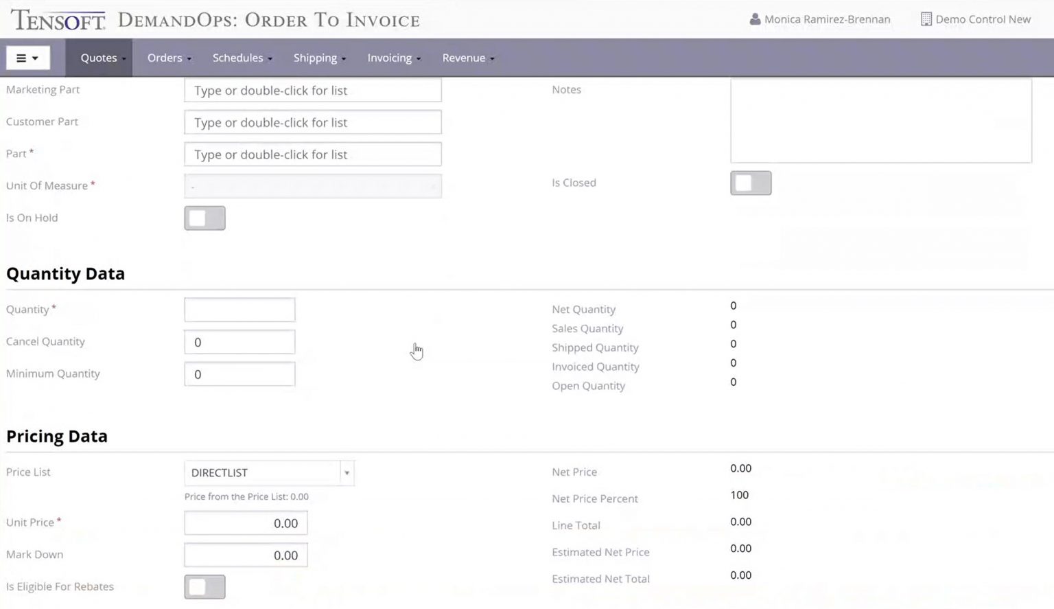 Quote Management in Tensoft DemandOps