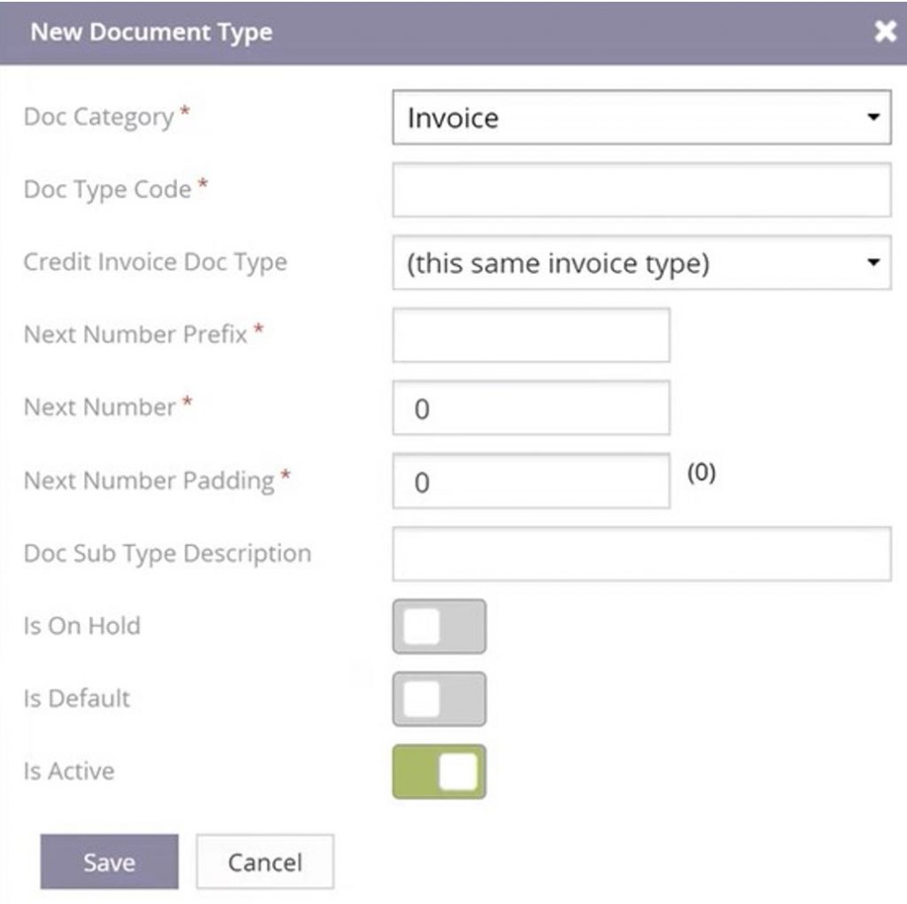Document Types in Tensoft DemandOps
